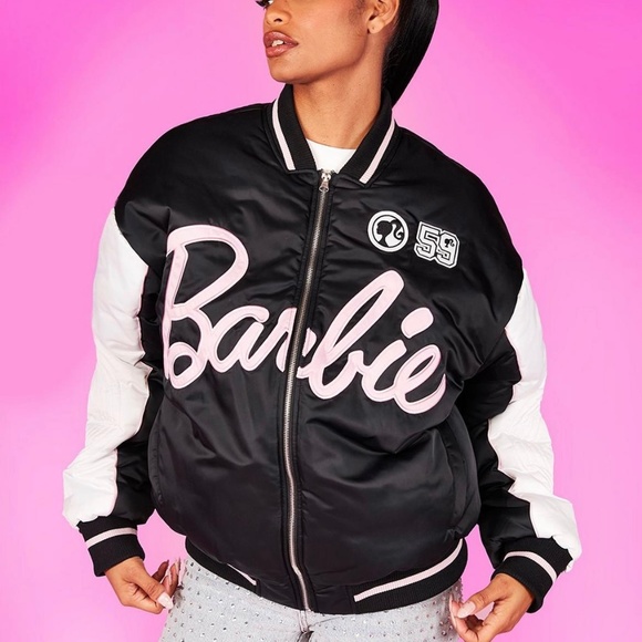 Barbie | Jackets & Coats | Barbie Varsity Bomber Jacket | Poshmark